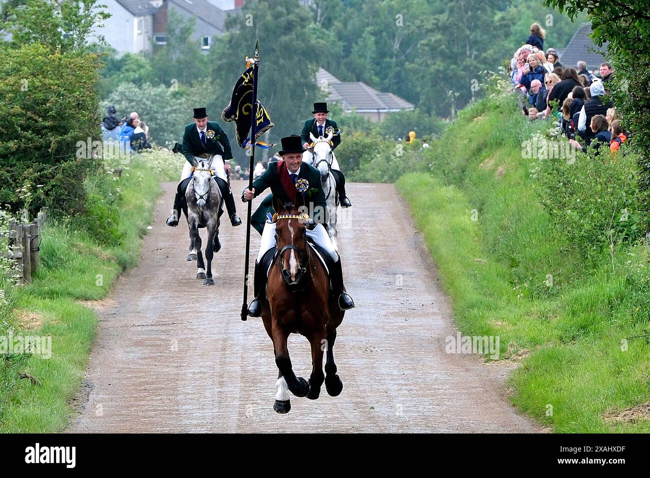 Hawick, UK, 07th June 2024: Ryan Nichol, Hawick Common Riding Cornet ...