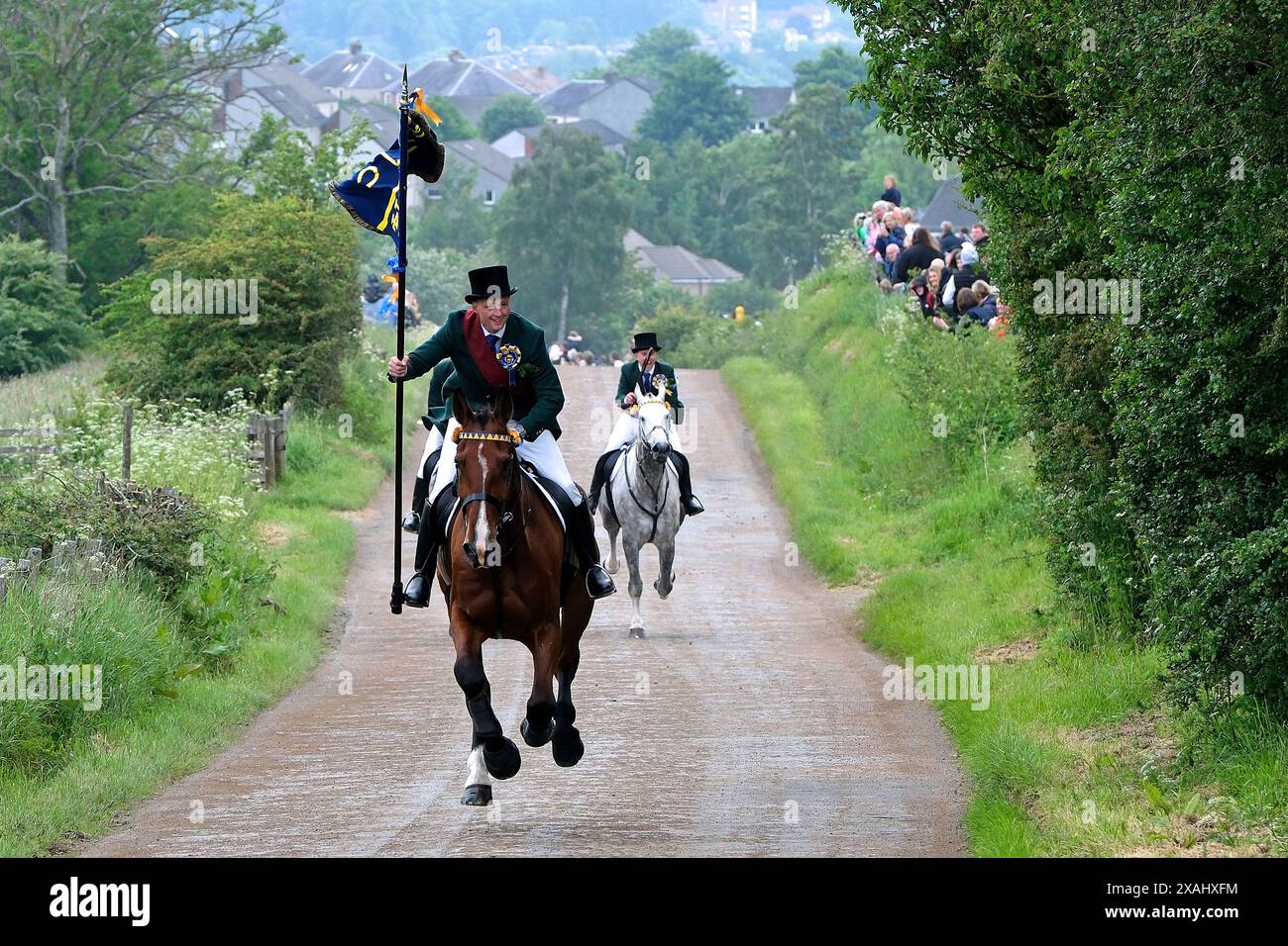 Hawick, UK, 07th June 2024: Ryan Nichol, Hawick Common Riding Cornet ...
