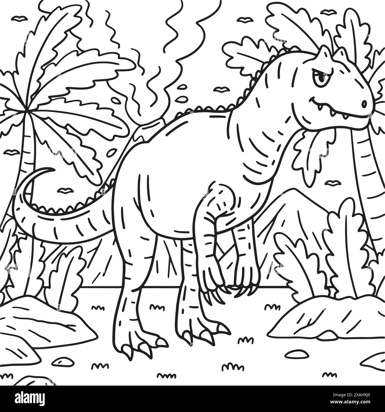 Allosaurus Dinosaur Coloring Page for Kids Stock Vector Image & Art - Alamy
