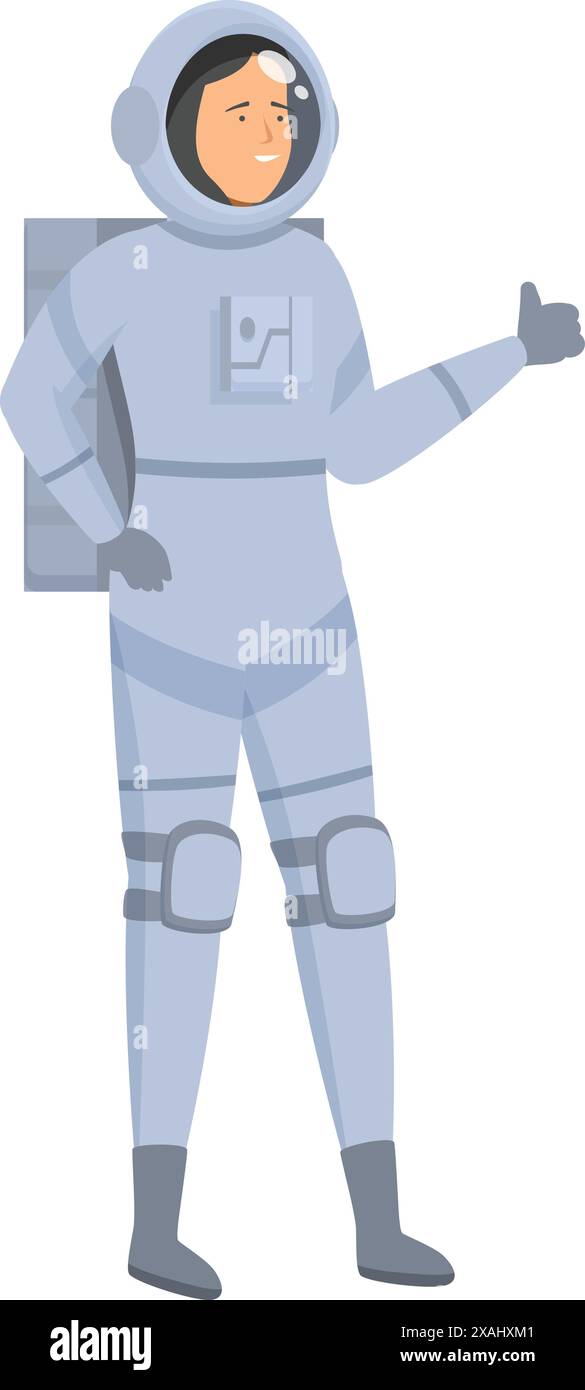 Astronaut is giving a thumbs up gesture, showing his approval and ...