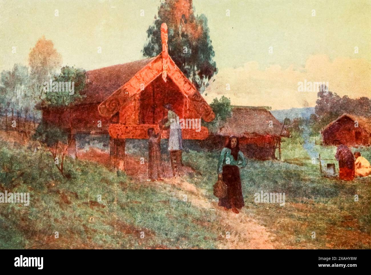 A Pataka from the set ' New Zealand ' painted by Frank and Walter ...