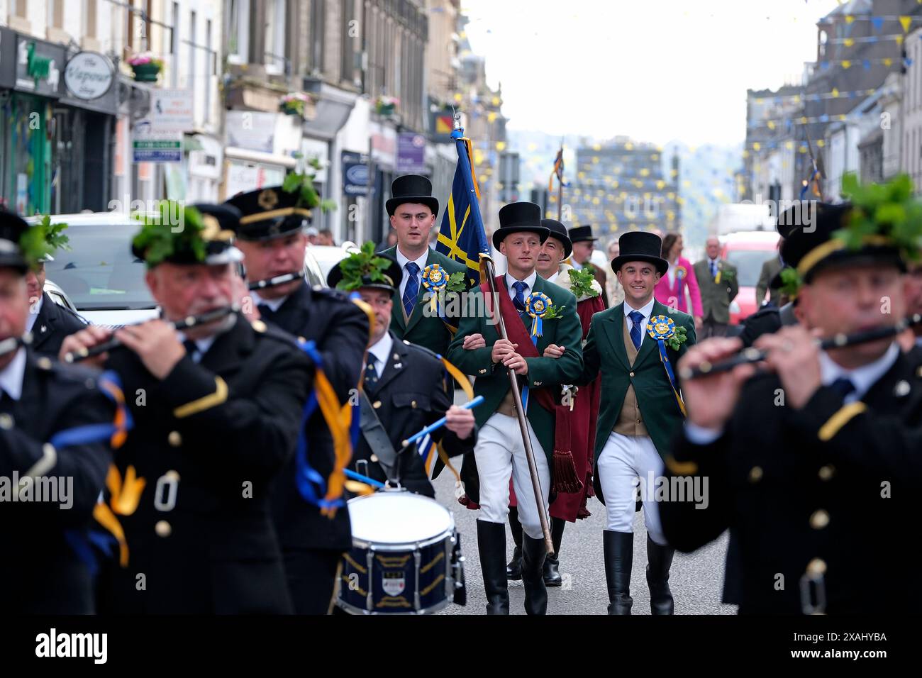 Hawick, UK, 07th June 2024: Ryan Nichol, Hawick Common Riding Cornet ...