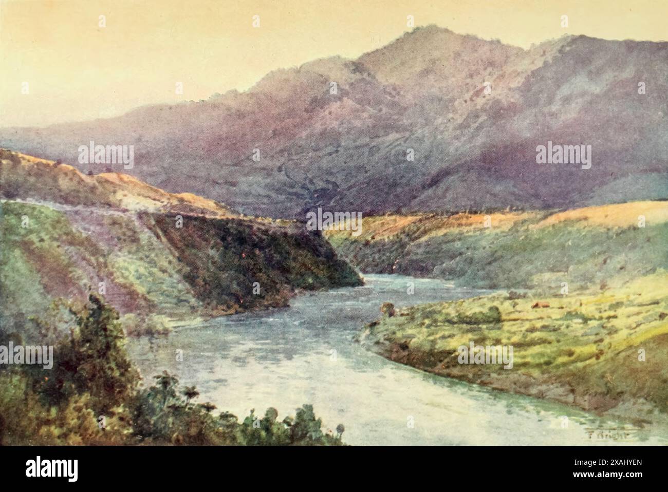 On the Upper Wanganui from the set ' New Zealand ' painted by Frank and ...
