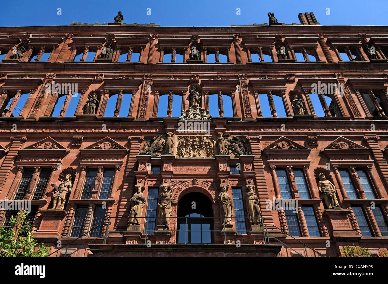 Ottheinrich's building of the Heidelberg castle ruins, destroyed in ...