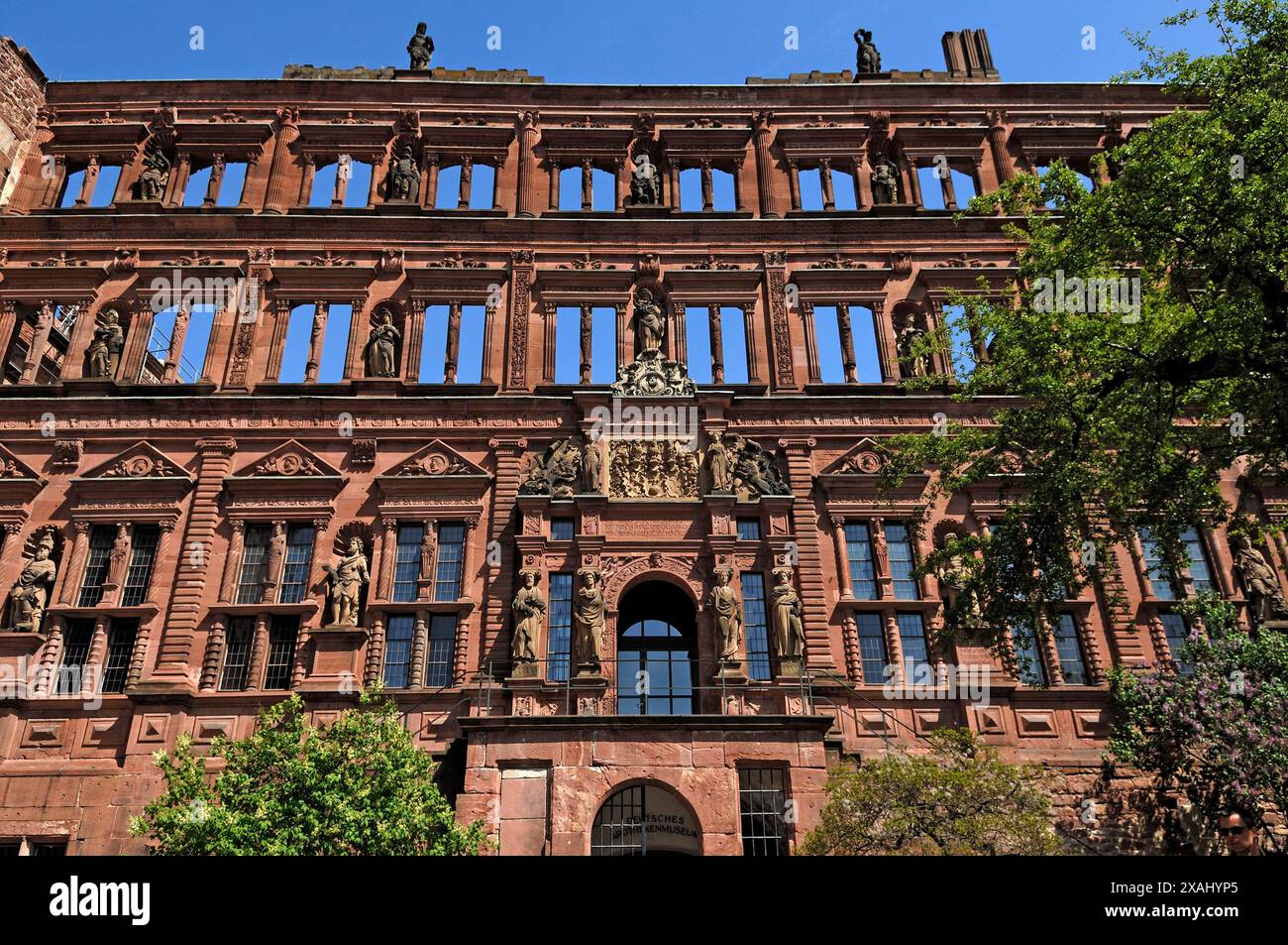 Ottheinrich's building of the Heidelberg castle ruins, destroyed in ...
