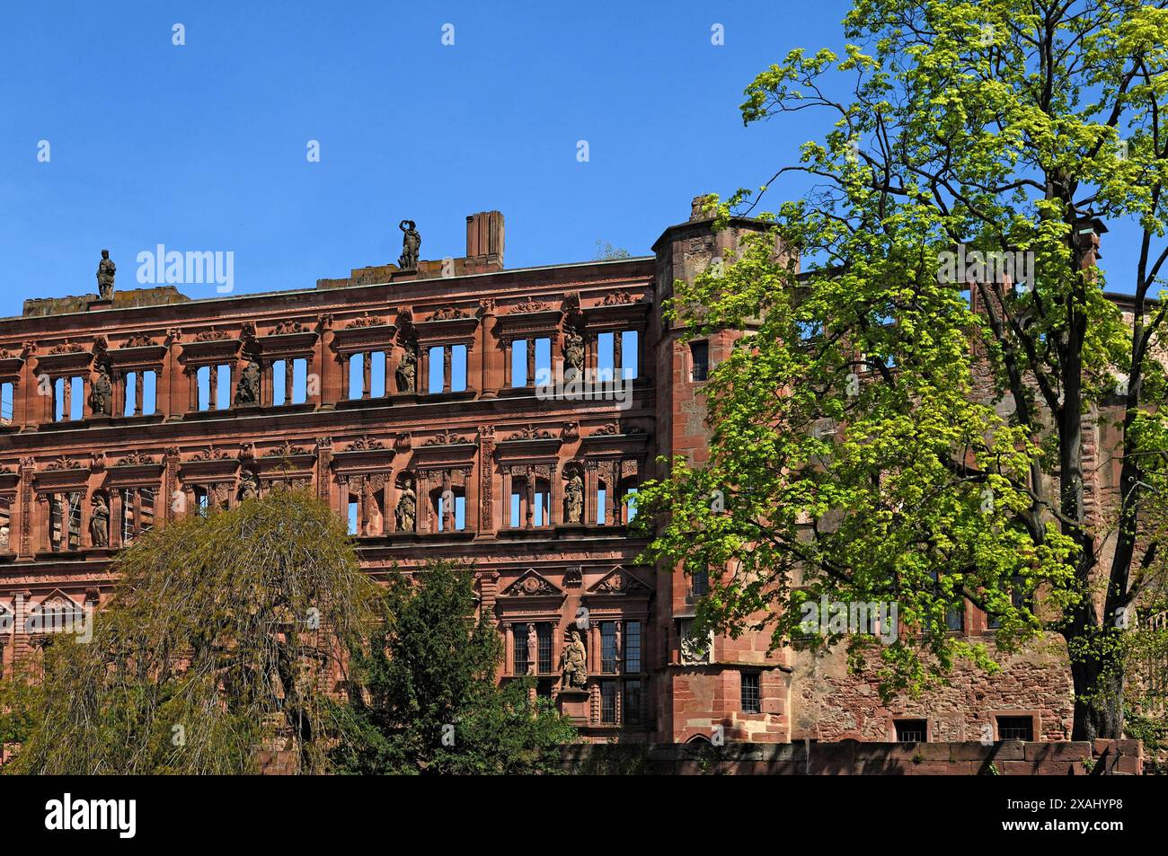 Ottheinrich's building of the Heidelberg castle ruins, destroyed in ...