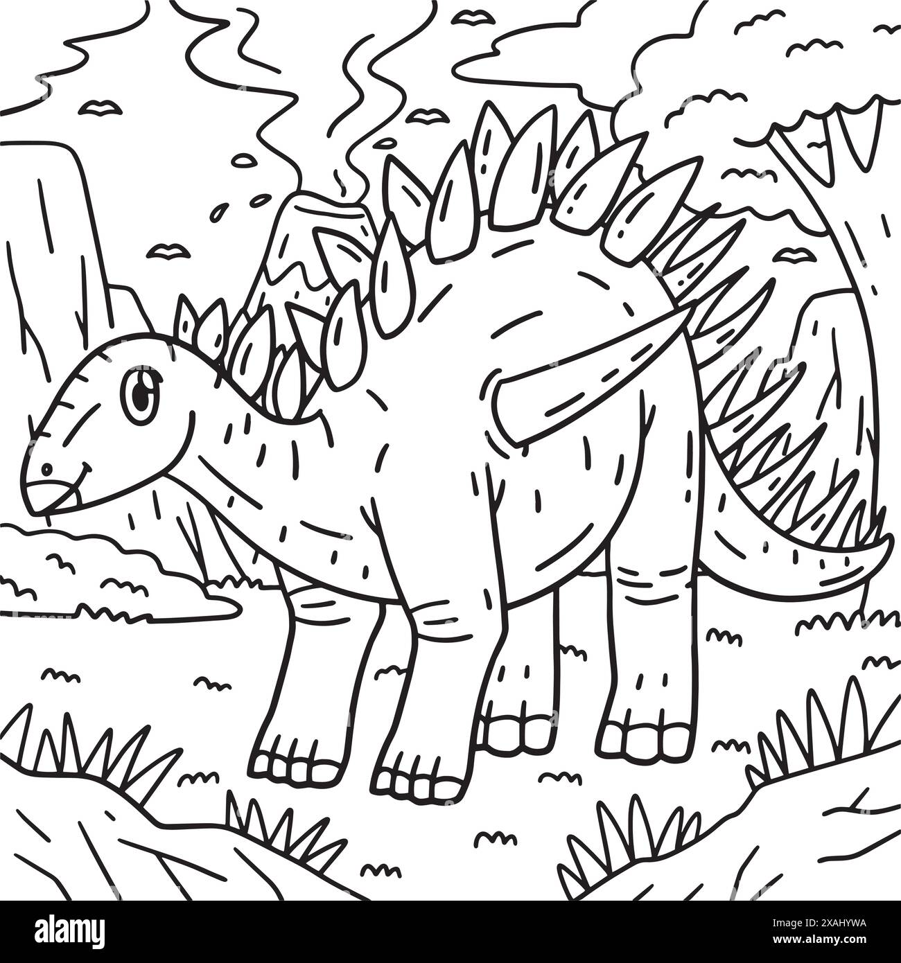 Kentrosaurus Dinosaur Coloring Page for Kids Stock Vector Image & Art ...