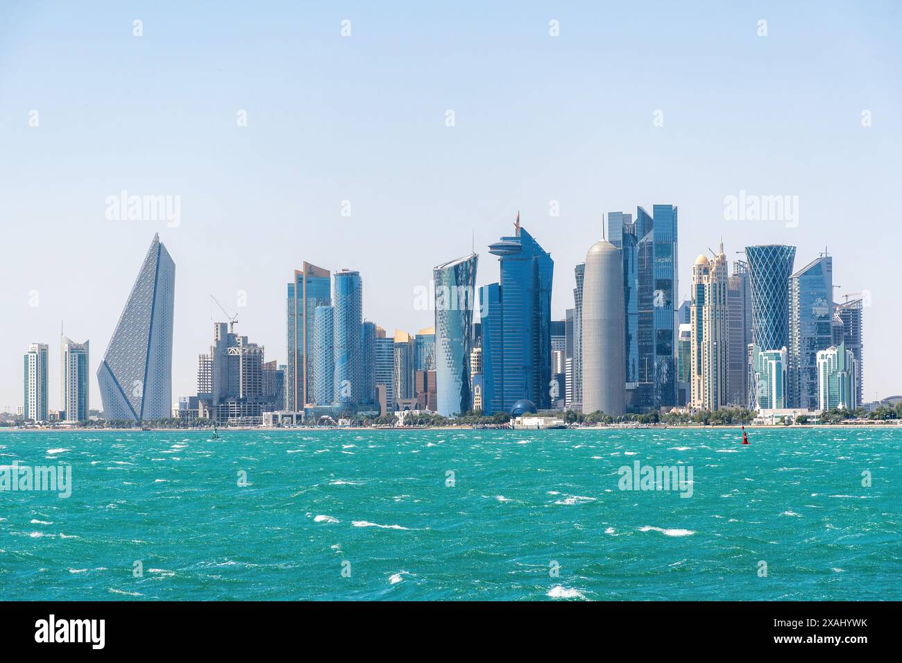 Doha, Qatar - February 18, 2024: High skyscrapers in Doha downtown ...