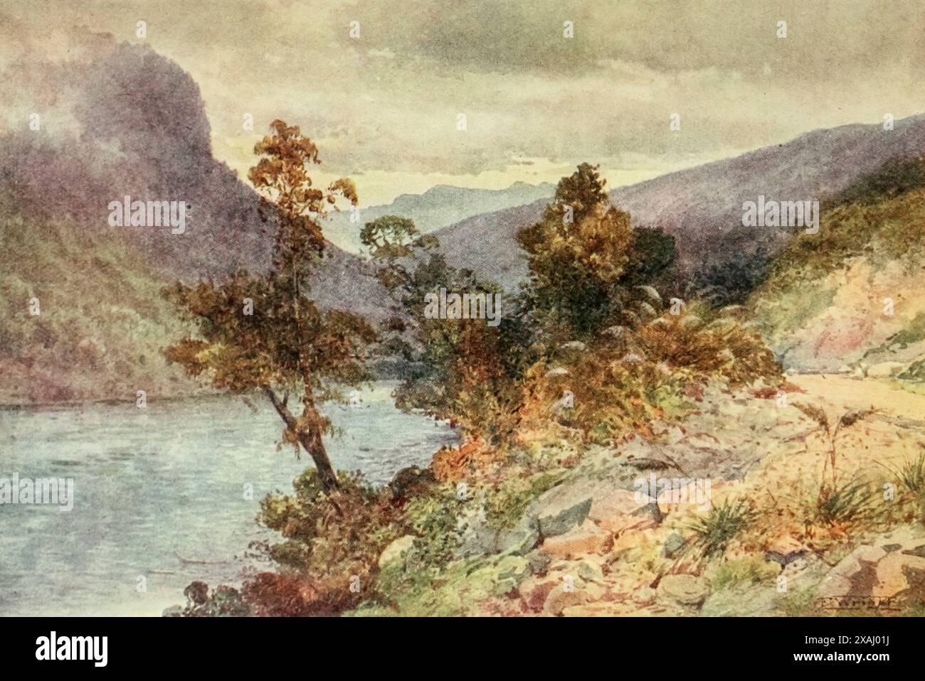 The Buller River near Hawk's Craig from the set ' New Zealand ' painted ...