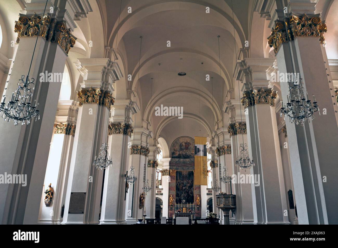 Interior of the Jesuit Church built from 1712 to 1759 in Baroque style ...
