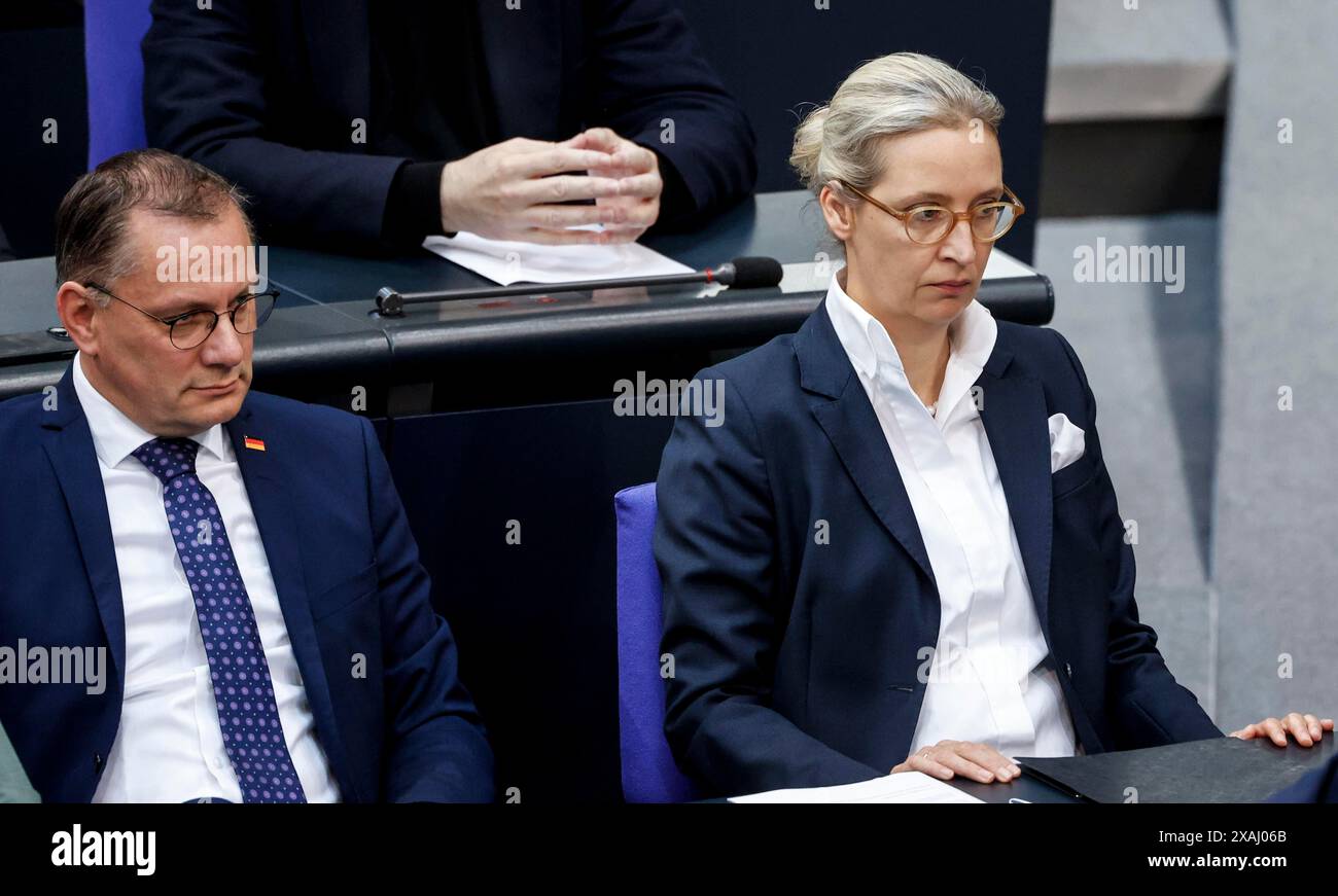Alice Weidel, AfD parliamentary group leader and Tino Chrupalla, AfD ... Alice Weidel, AfD parliamentary group leader and Tino Chrupalla, AfD ...