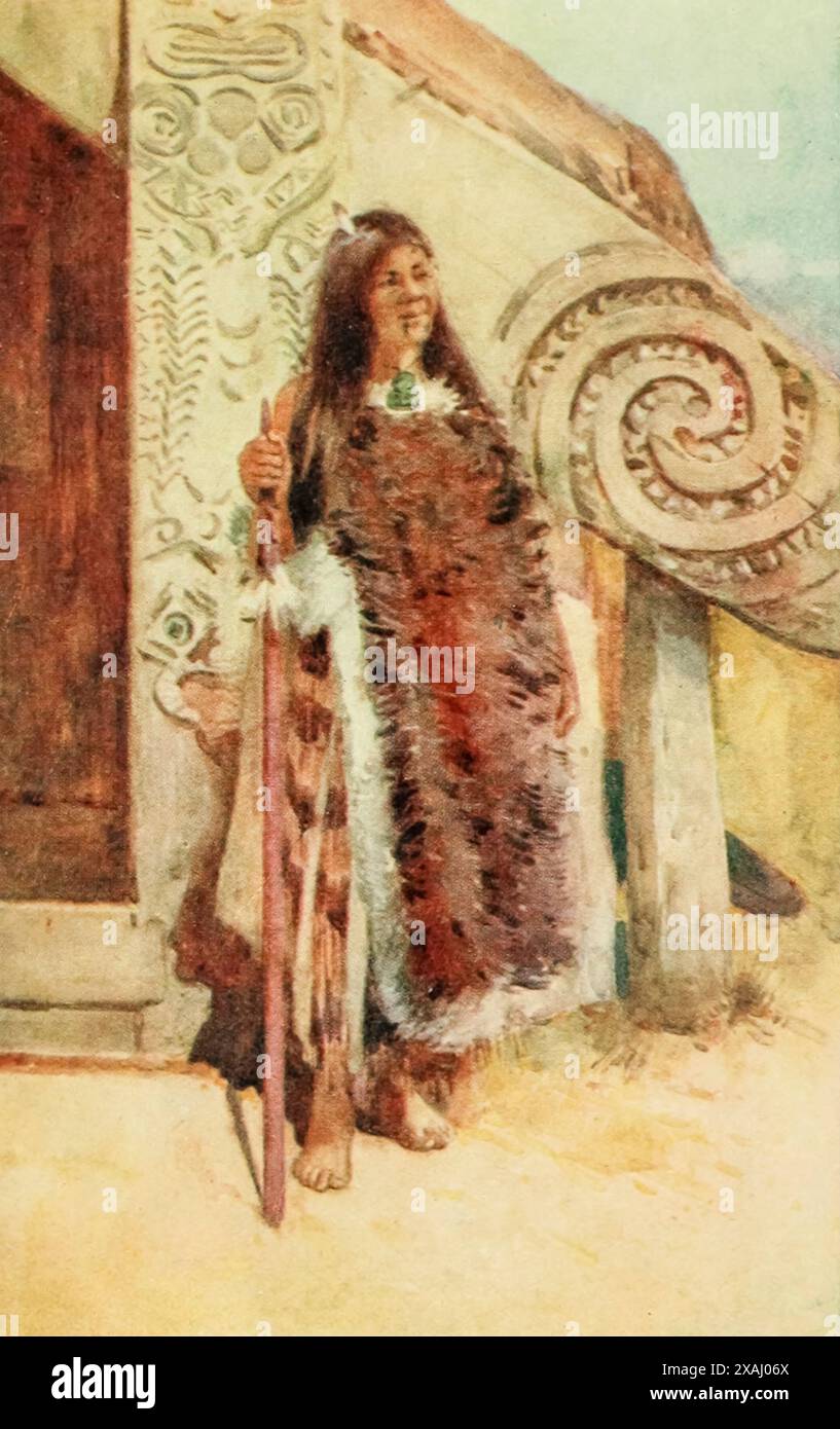 A Maori Chieftainess from the set ' New Zealand ' painted by Frank and ...