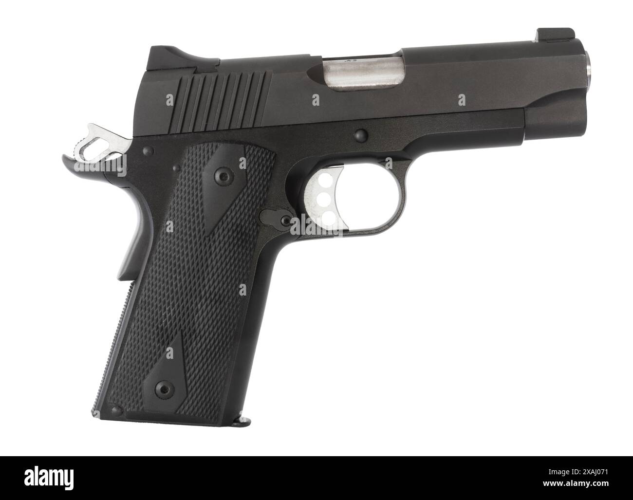 Skeletonized trigger on a 45 caliber semi auto handgun Stock Photo - Alamy