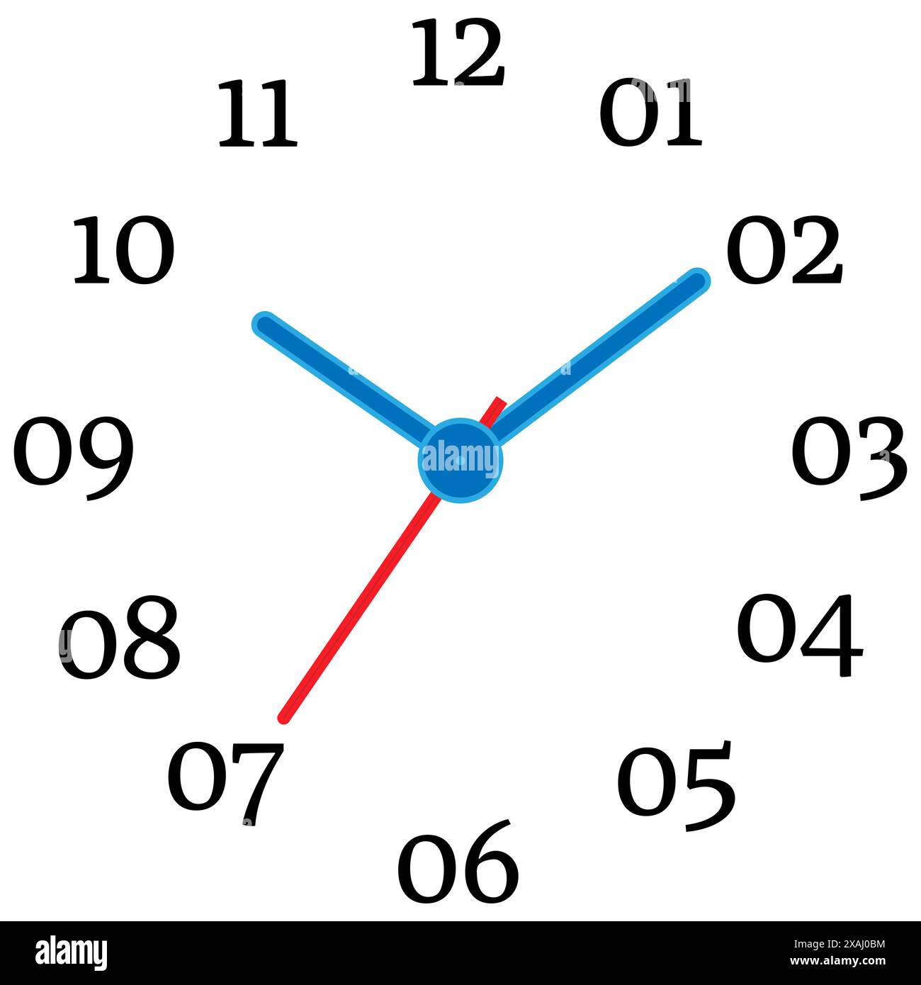 Vector illustration of mechanical clock. Clock face on white background ...