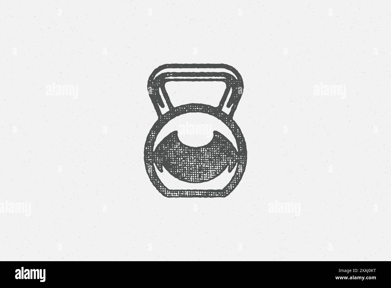 Heavy kettlebell silhouette as symbol of weightlifting workout hand ...