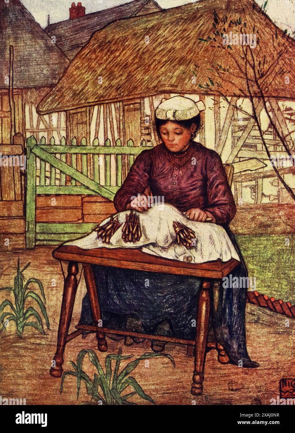 Lace Making from the set ' Normandy ' by Nico Jungman; Nicolaas Wilhelm ...