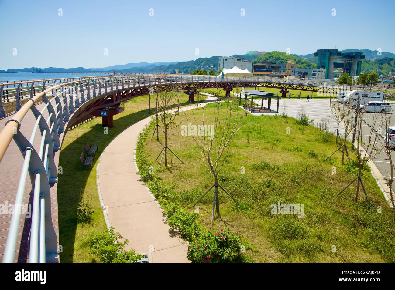 Samcheok City, South Korea - May 18th, 2024: An elevated view of the ...