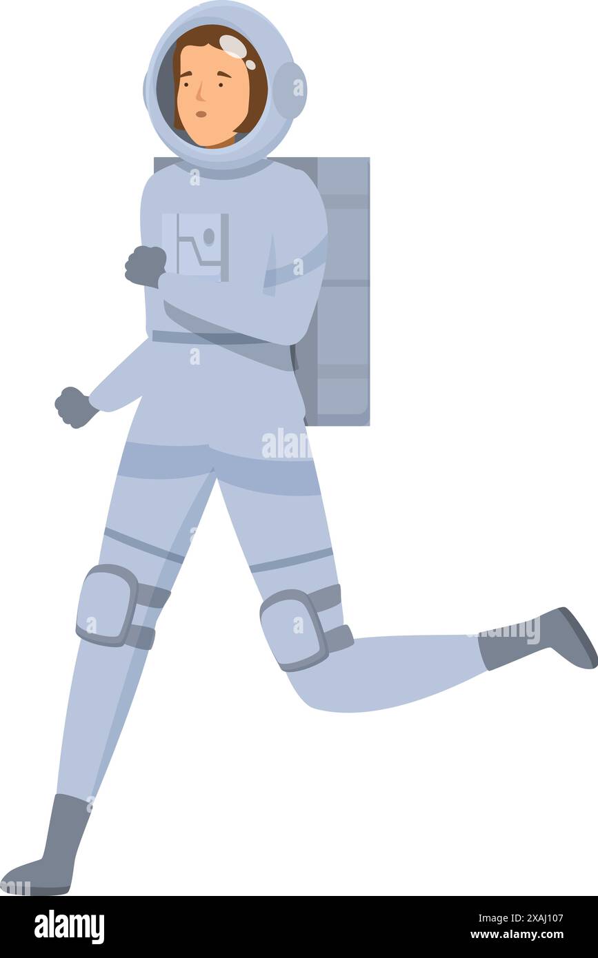 Astronaut wearing spacesuit exploring a new planet during a spacewalk mission Stock Vector Image ...