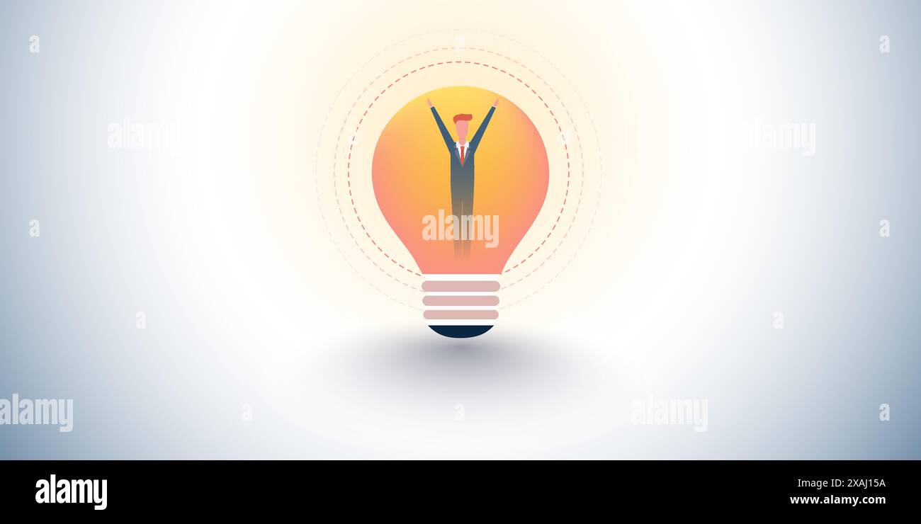 New Possibilities, Ideas, Hope, Dreams - Happy Business Man in a Light ...