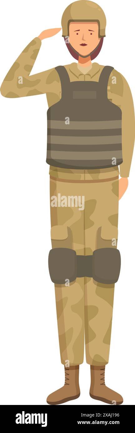 Soldier is saluting, showing respect and discipline in their combat ...