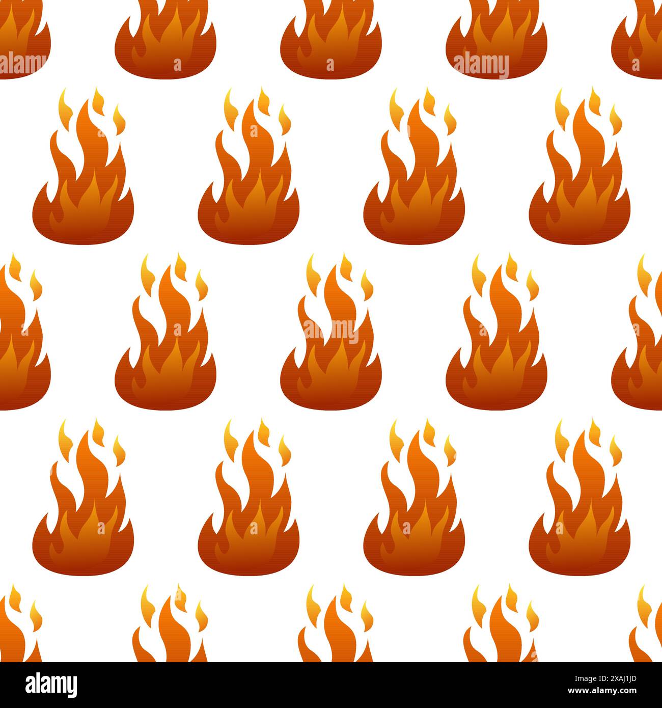 Seamless pattern with fire flame on white background. Vector ...