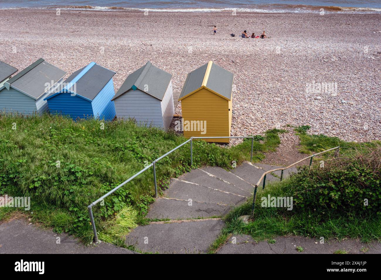 Beach huts at Budleigh Salterton, Devon Stock Photo - Alamy