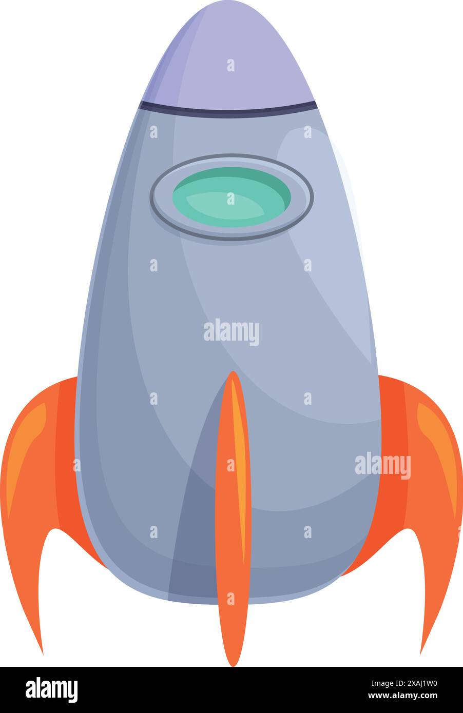 Cartoon spaceship is preparing to launch into the vast expanse of space ...