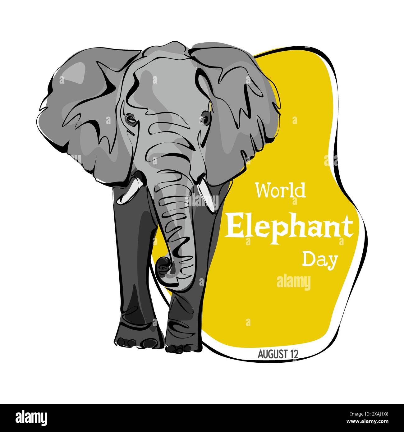 World Elephant Day vector illustration. Suitable for Poster, Banners ...