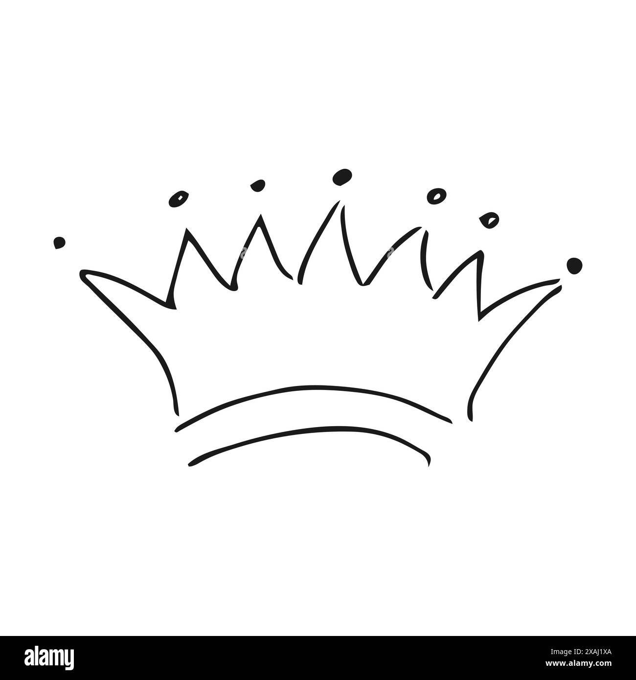 Hand drawn crown. Simple graffiti sketch queen or king crown. Royal ...