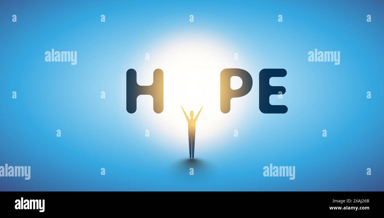 Hope - Lettering with Sun Light - Vector Design Concept Stock Vector ...