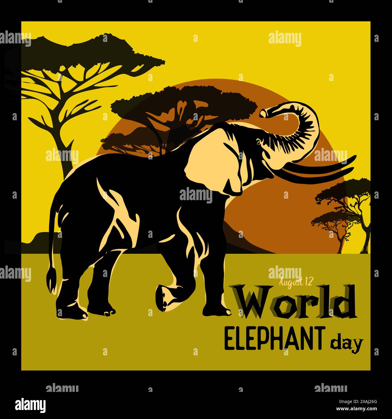World Elephant Day vector illustration. Suitable for Poster, Banners ...