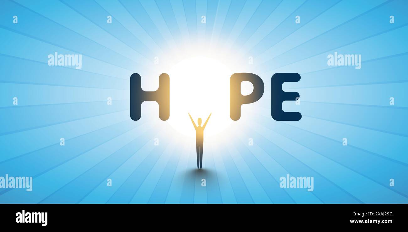Hope - Lettering with Sun Light - Vector Design Concept Stock Vector ...