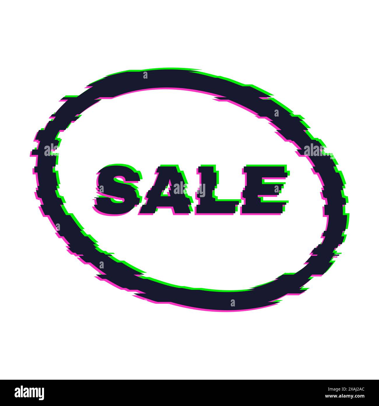 Distorted glitch sale banner with error effect on the edges and in text ...