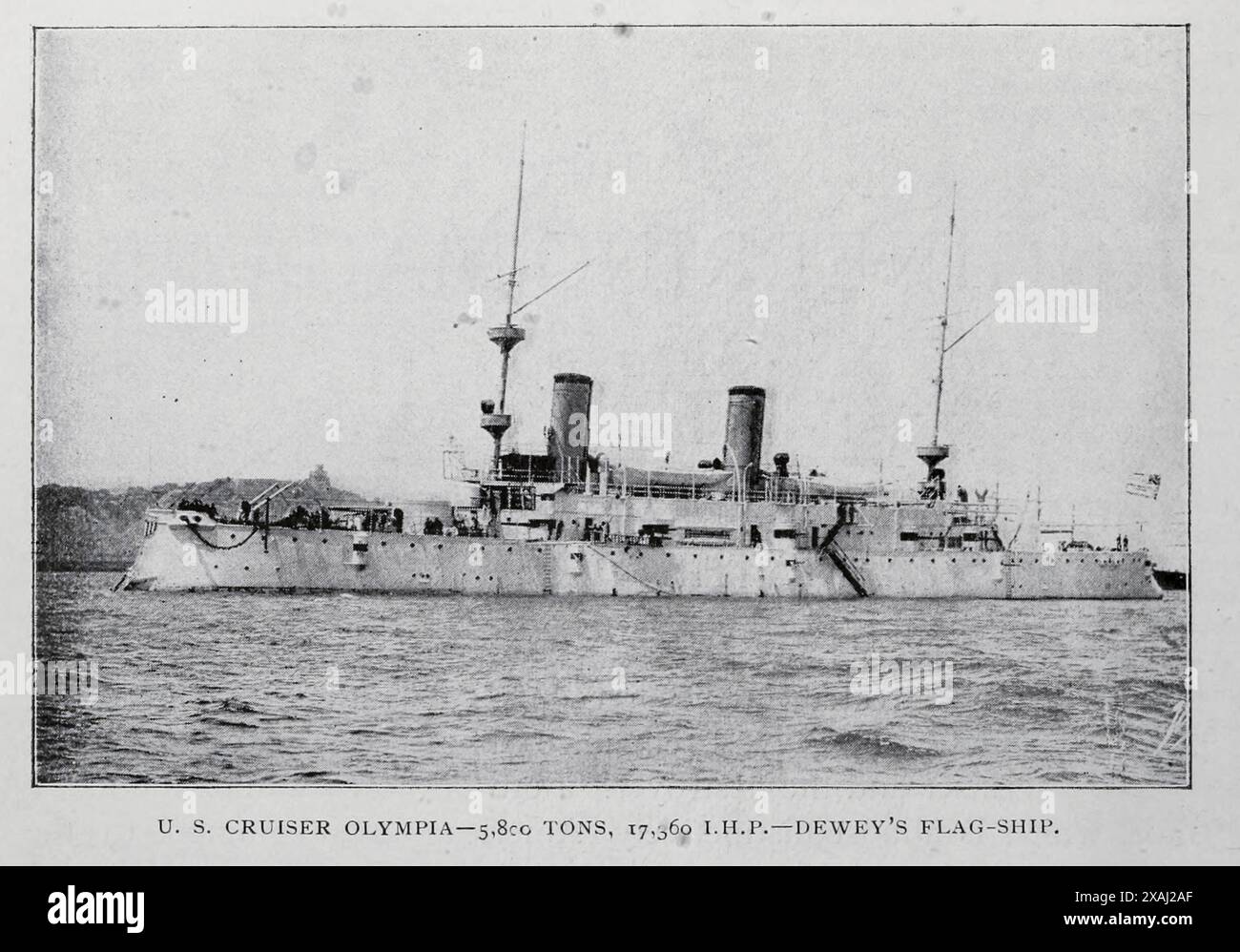 U. S. CRUISER OLYMPIA 5,800 TONS, 17,360 I.H.P. DEWEY'S FLAG-SHIP. from ...