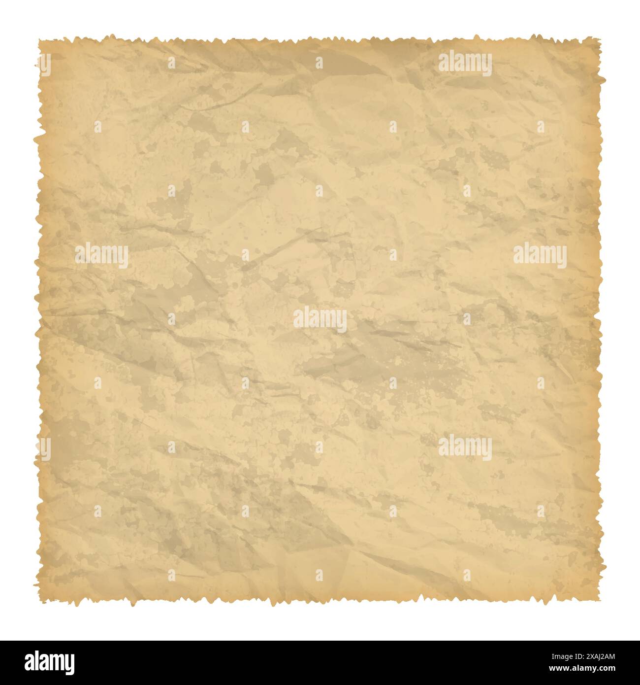 Old paper with burnt edges isolated on white background with place for ...