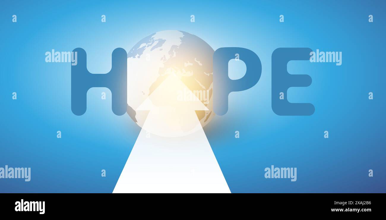 Hope - Arrow Pointing to an Earth Globe - Vector Design Concept Stock ...