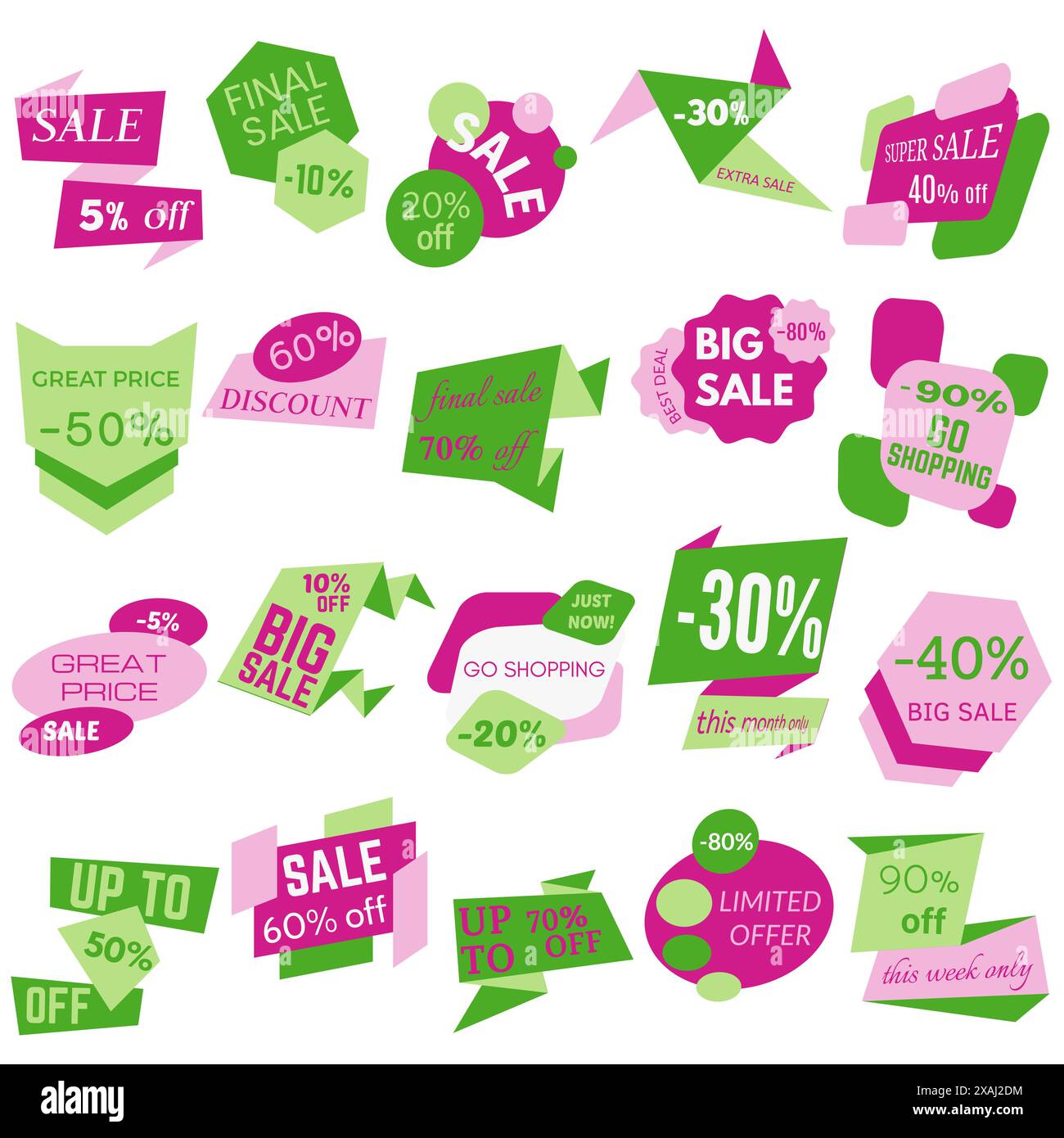 Set of Sale Discount Labels, Tags, Emblems. Web collection of stickers ...