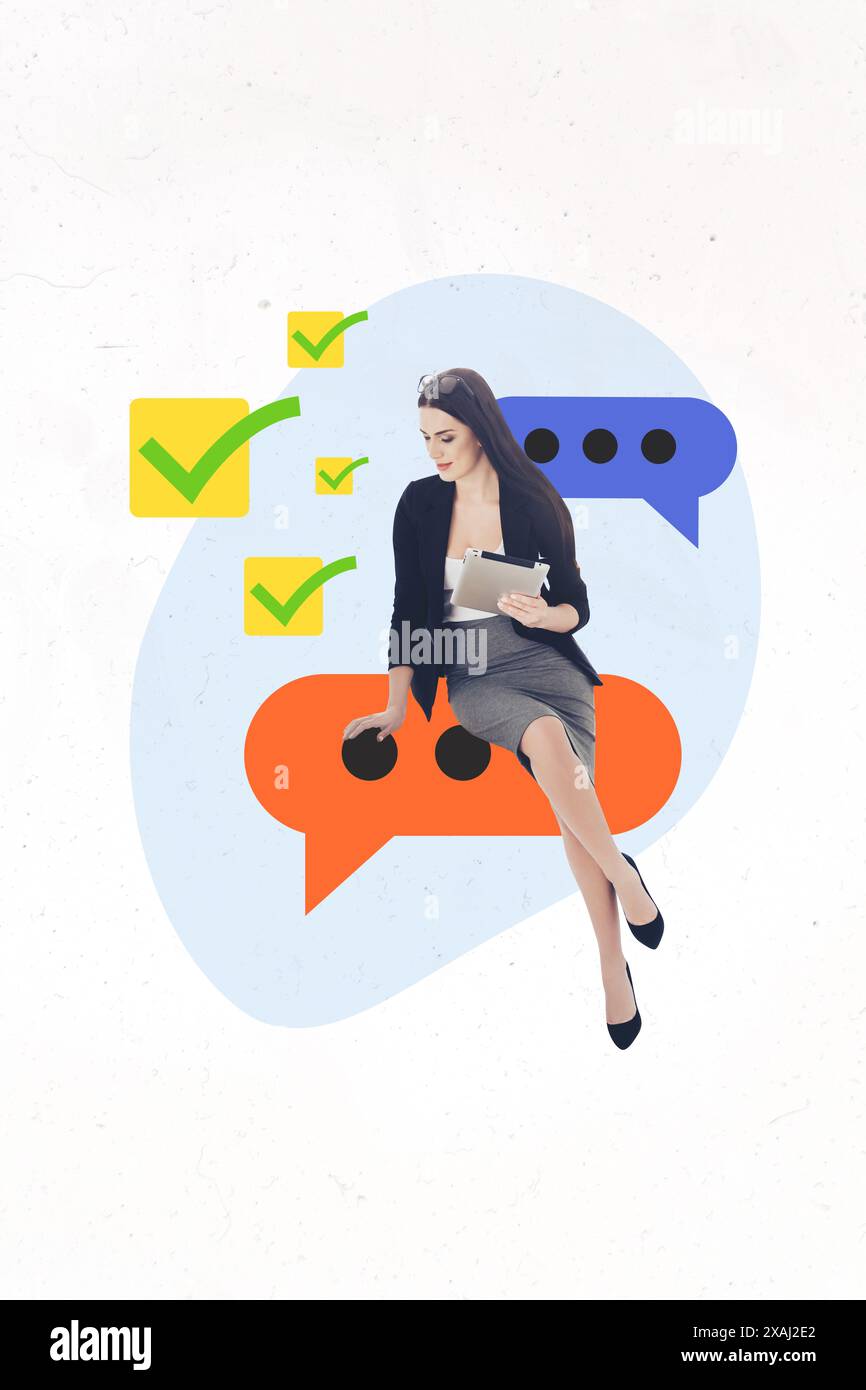 Trend artwork sketch image composite 3D photo collage of workspace ...