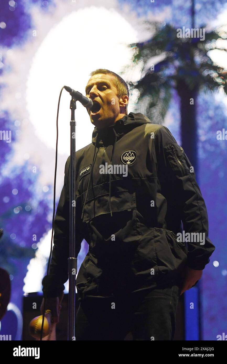 LONDON, ENGLAND - JUNE 06: Liam Gallagher performing at O2 Arena ...