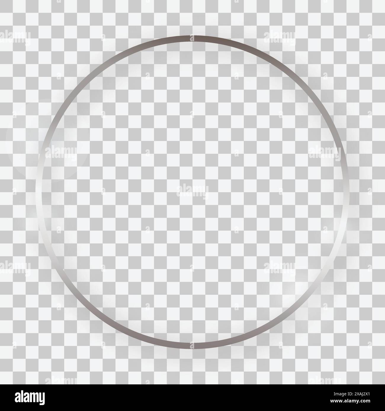 Silver shiny round frame with glowing effects and shadows on ...