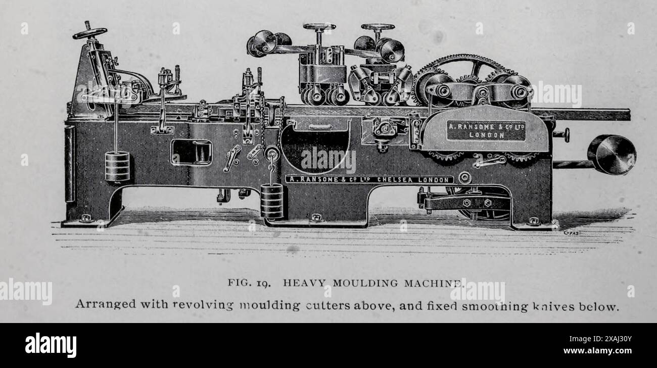 HEAVY MOULDING MACHINE. Arranged with revolving moulding cutters above ...