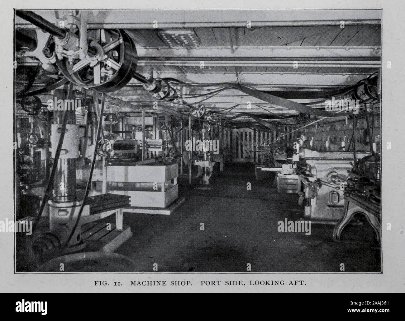 MACHINE SHOP. PORT SIDE, LOOKING .AFT. from the Article THE WORK OF THE ...