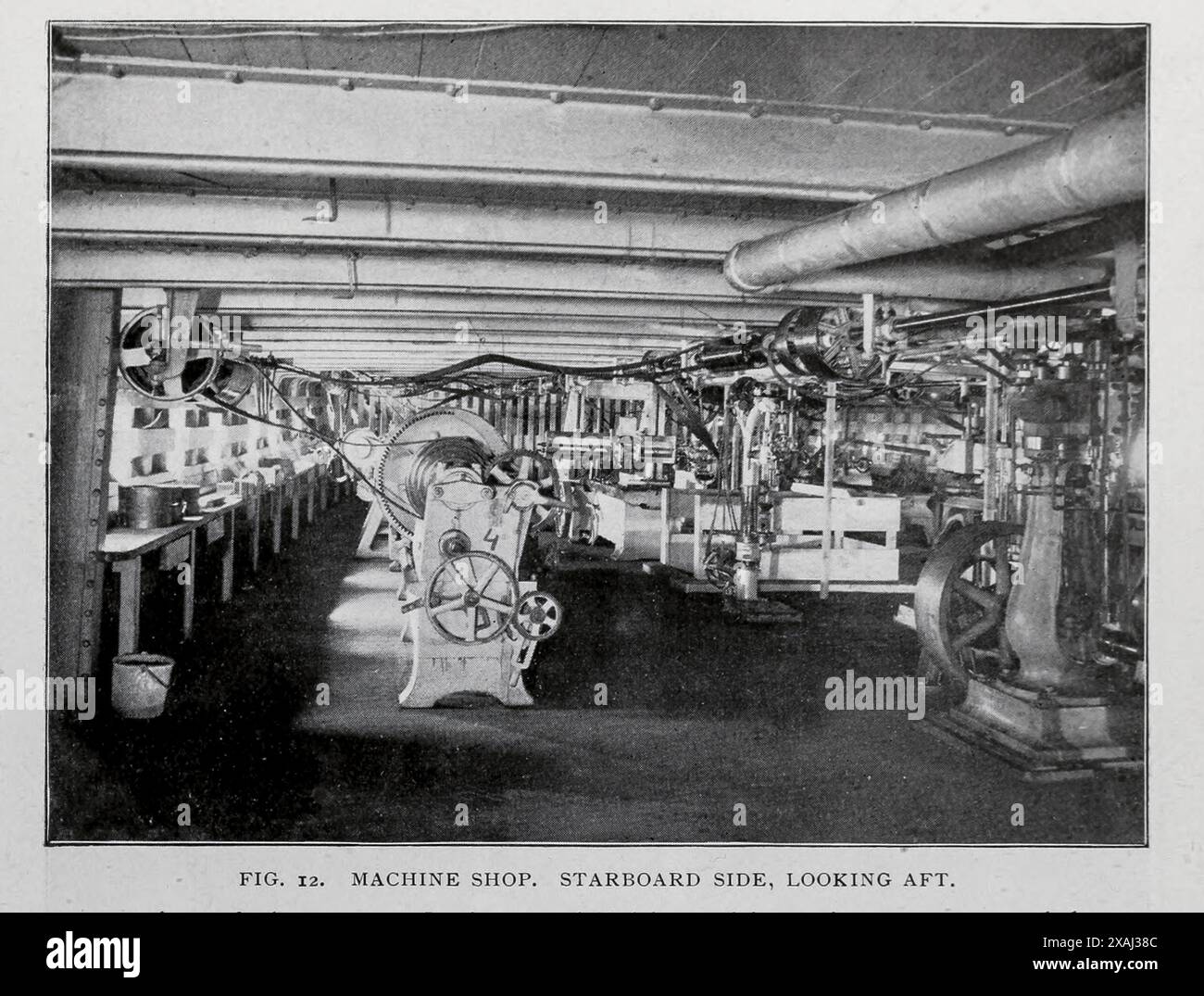 MACHINE SHOP. STARBOARD SIDE, LOOKING .AFT. from the Article THE WORK ...