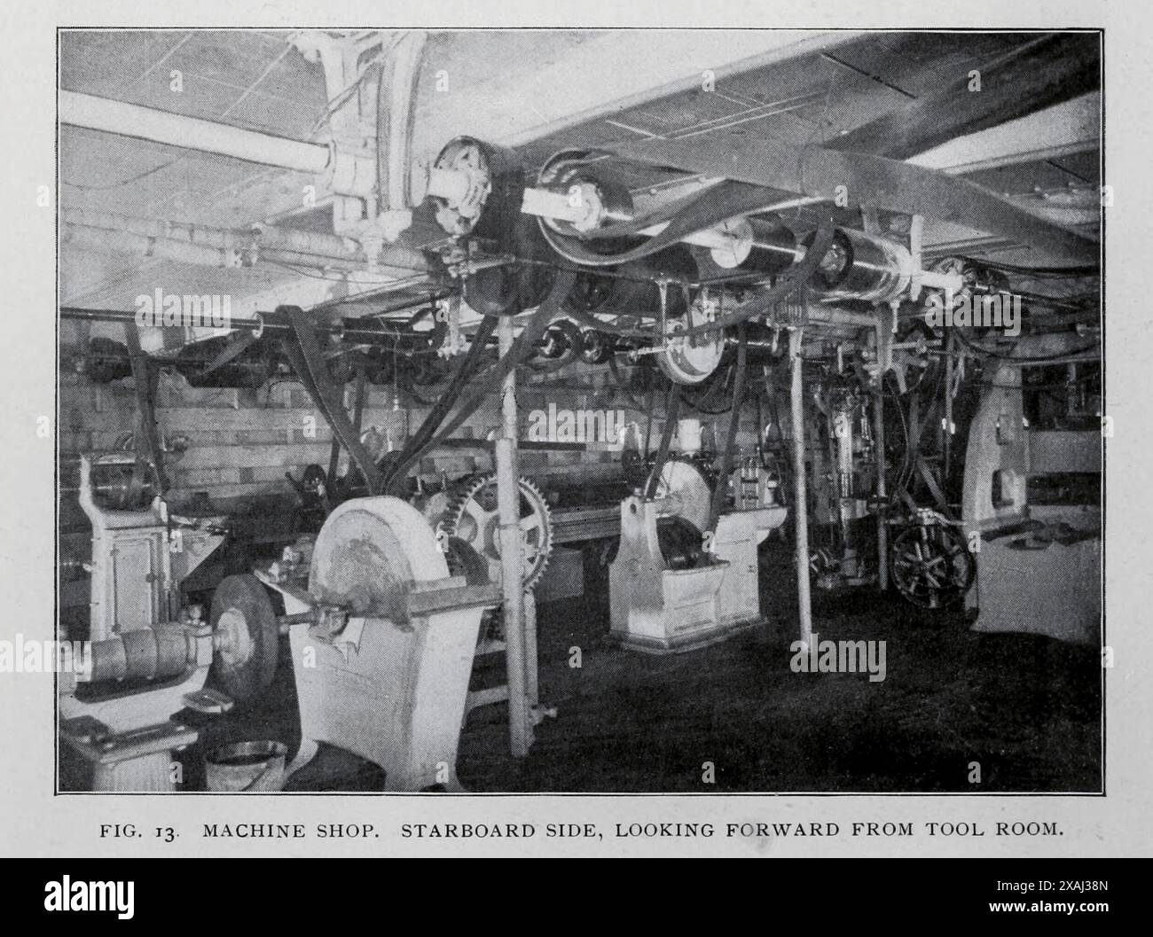 MACHINE SHOP. STARBOARD SIDE, LOOKING FORWARD FROM TOOL ROOM. from the ...