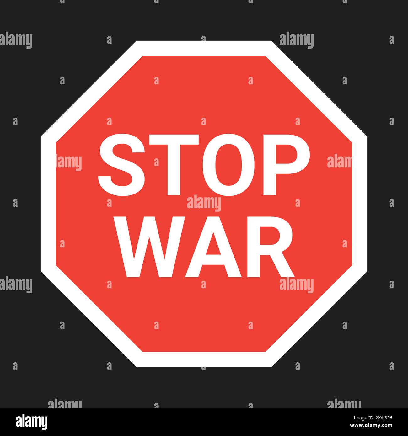 Stop War Banner - Lettering in a Red Road Sign - Vector Design Concept ...