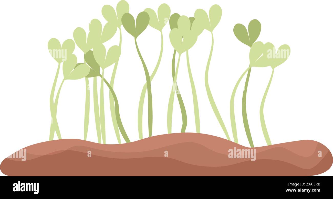 Simple illustration of small green plants growing from the ground Stock ...