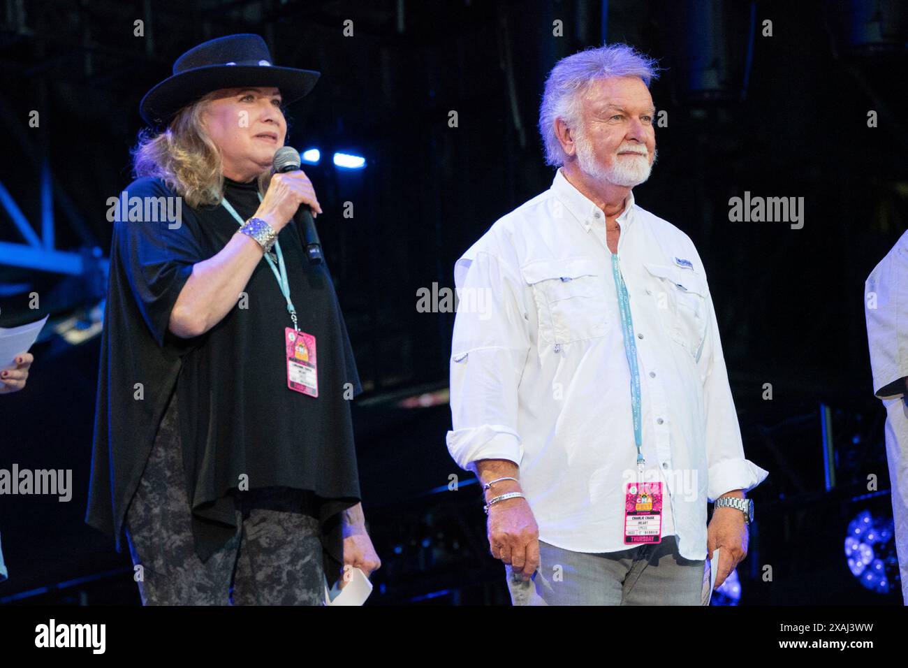 Lorianne Crook, left, and Charlie Chase are seen during CMA Fest on ...