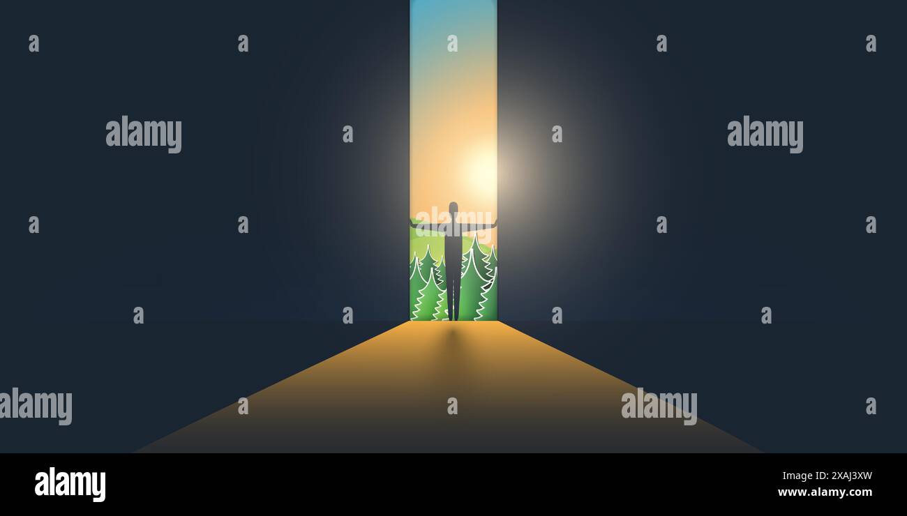 Let's Go Outside - Dark Room, Light Coming In Through an Open Gap ...