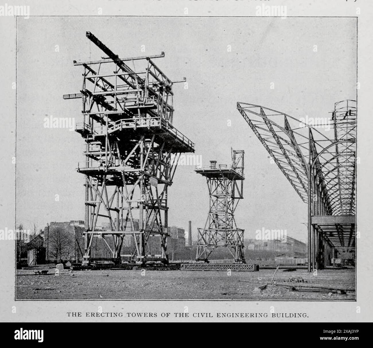 The erecting towers of the Civil Engineering building from the Article ...