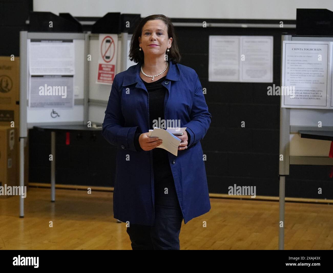 Sinn Fein Leader Mary Lou McDonald casts her vote in the local and ...